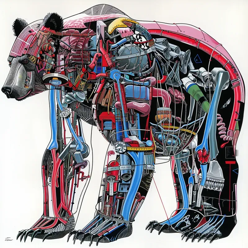 Anatomical Abstract Robot Animal Diagram Midjourney Prompt | PromptBase