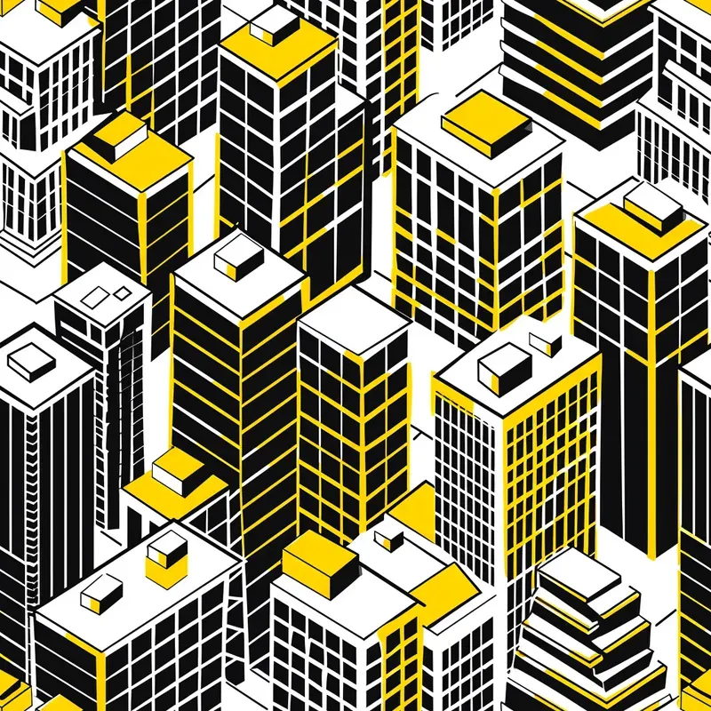 Isometric Loop City Monoduotone Line Art Midjourney Prompt | PromptBase