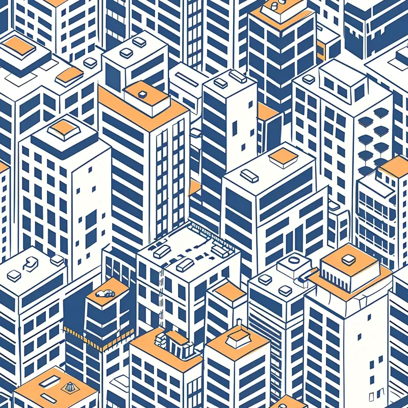 Isometric Loop City Monoduotone Line Art Midjourney Prompt | PromptBase