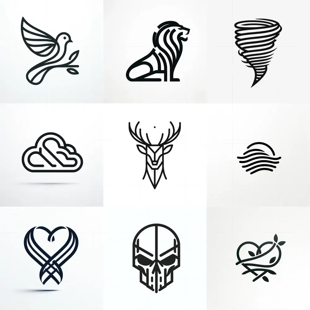 Artistic Line Art Logos DALL·E Prompt | PromptBase