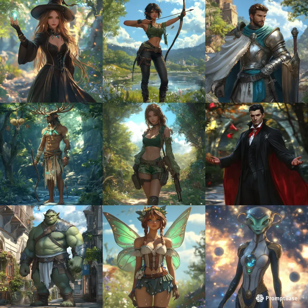 Mobile Game Character Designs Midjourney Prompt | PromptBase