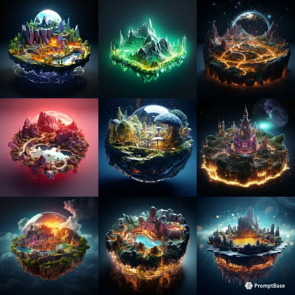 Isometric Miniature Worlds Midjourney Prompt | PromptBase