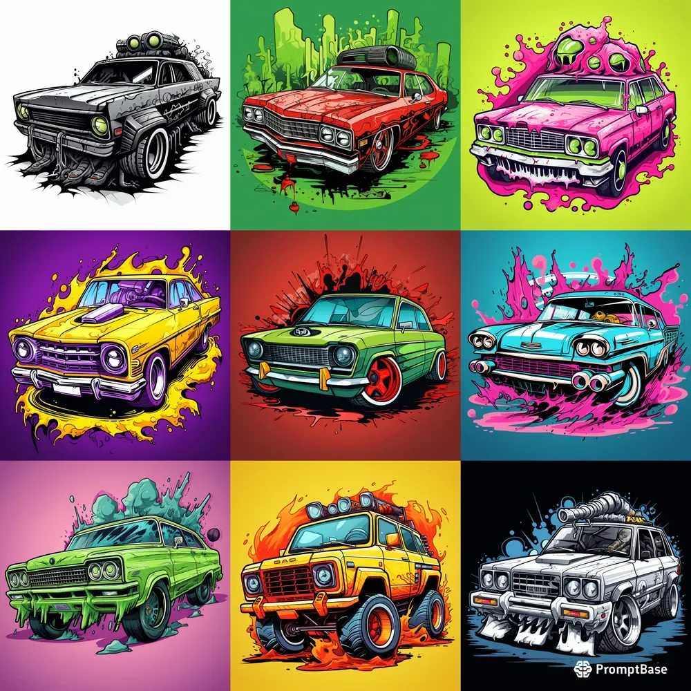 Cartoon Car Graffiti Style Midjourney Prompt | PromptBase