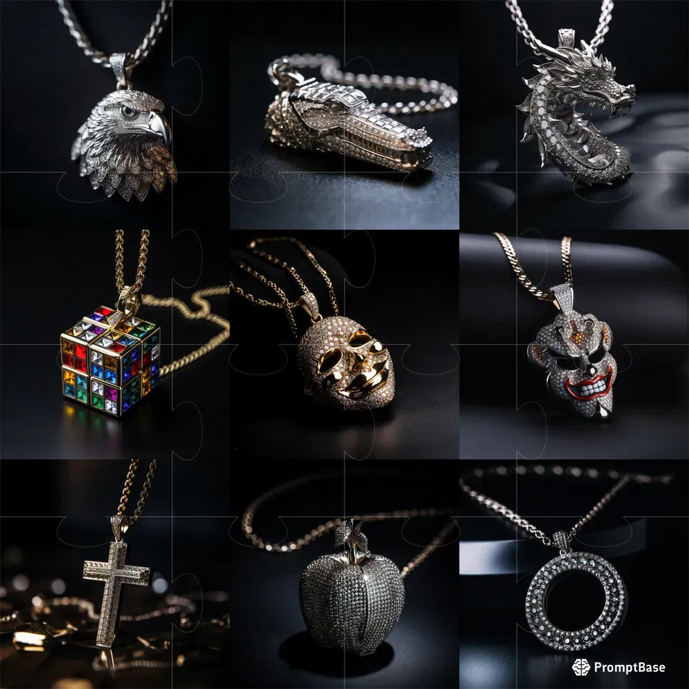 Rappers Chains Designs Midjourney Prompt | PromptBase