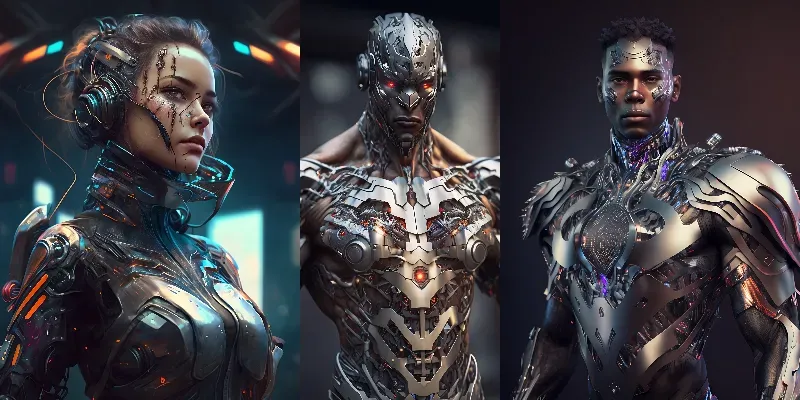 Futuristic Cyborg Avatars Midjourney Prompt | PromptBase