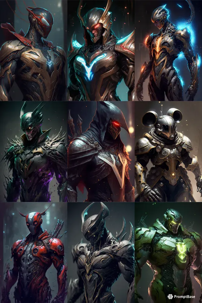 Cyberpunk Hi-tech Armor Designs Midjourney Prompt | PromptBase