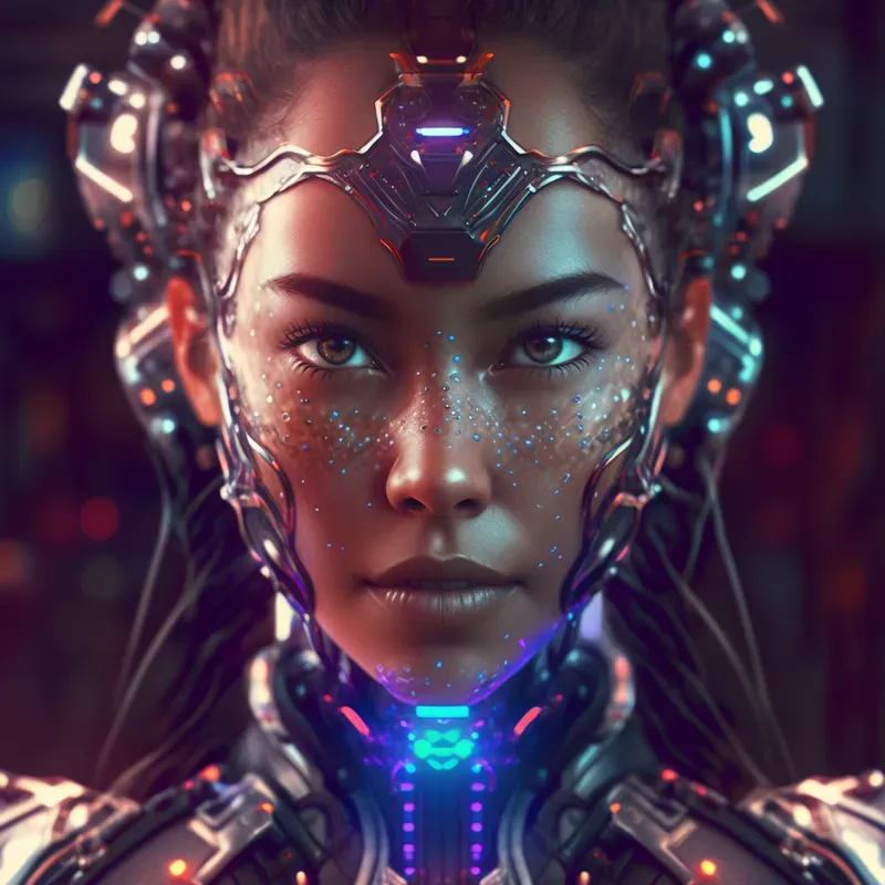 Human Cyborg Futuristic Looks Midjourney Prompt | PromptBase