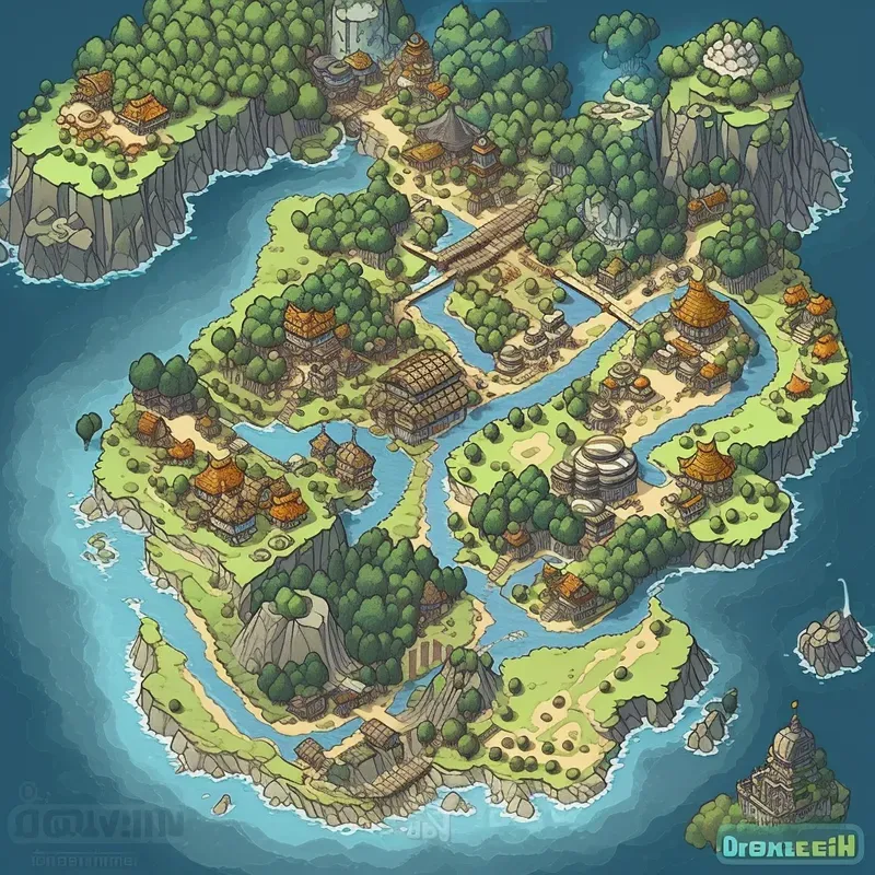 Computer Game Maps Midjourney Prompt | PromptBase
