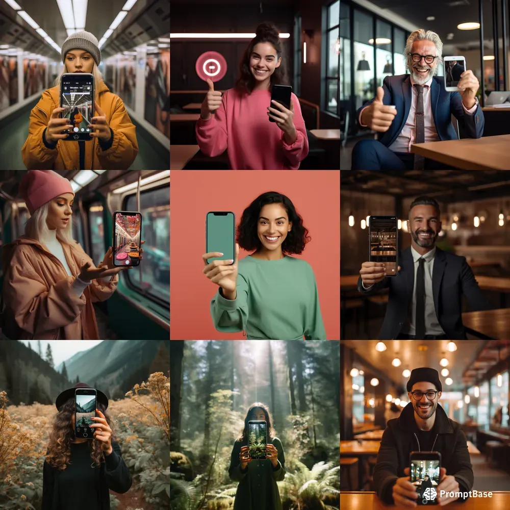 Photos Of People Show Their Phone Screens Midjourney Prompt | PromptBase