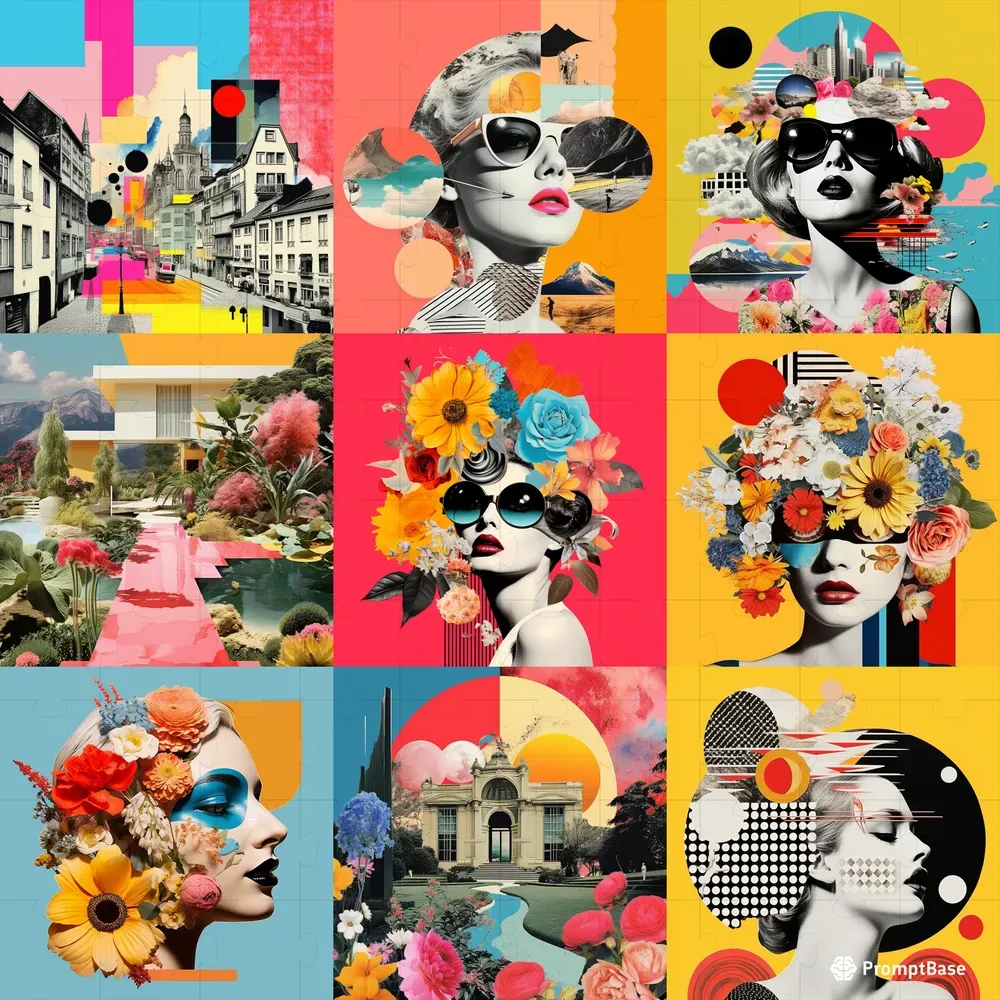 Psychedelic Pop Art Collages Midjourney Prompt | PromptBase