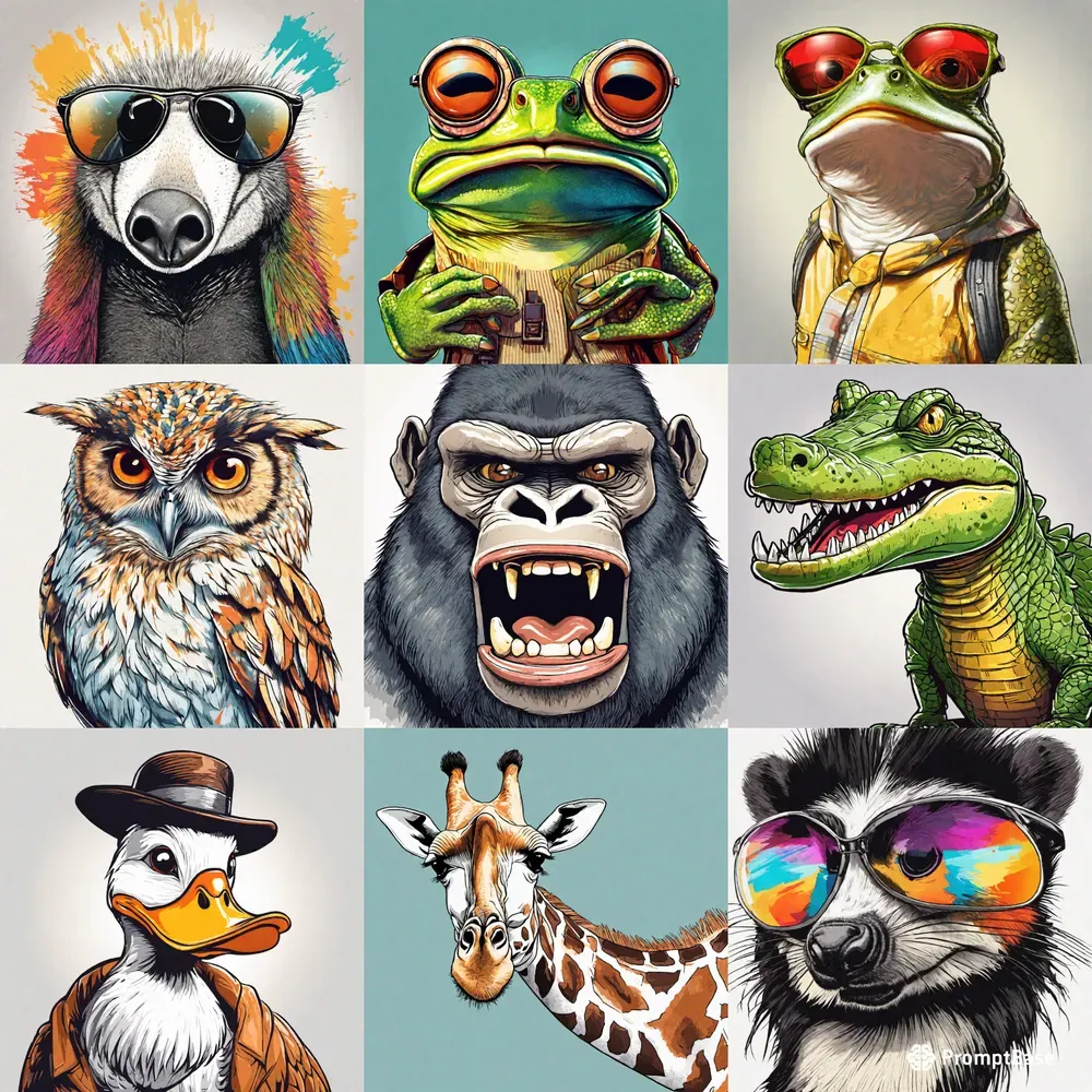 Comical Critters Stable Diffusion Prompt | PromptBase