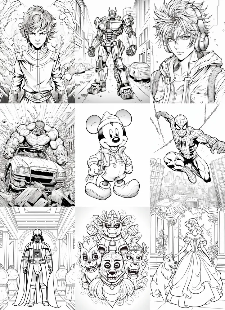 Coloring Book Pages Midjourney Prompt | PromptBase