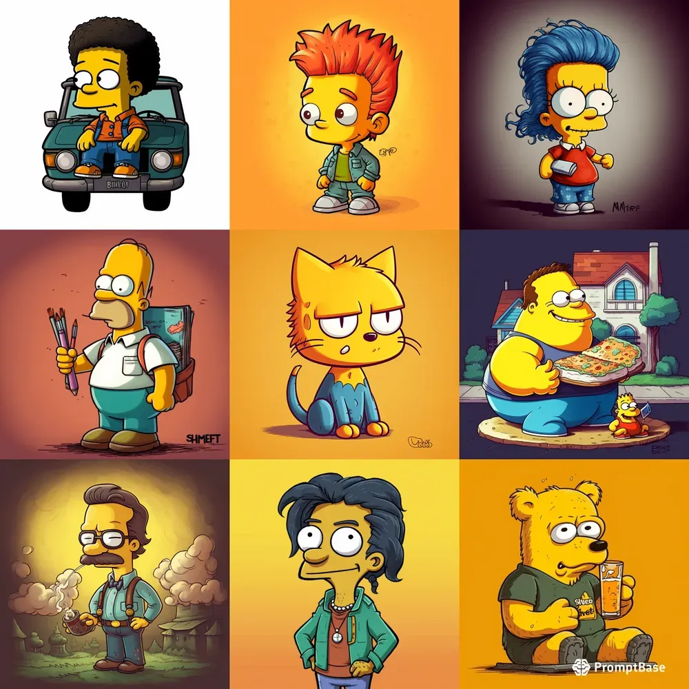 The Simpsons Chibis Midjourney Prompt | PromptBase