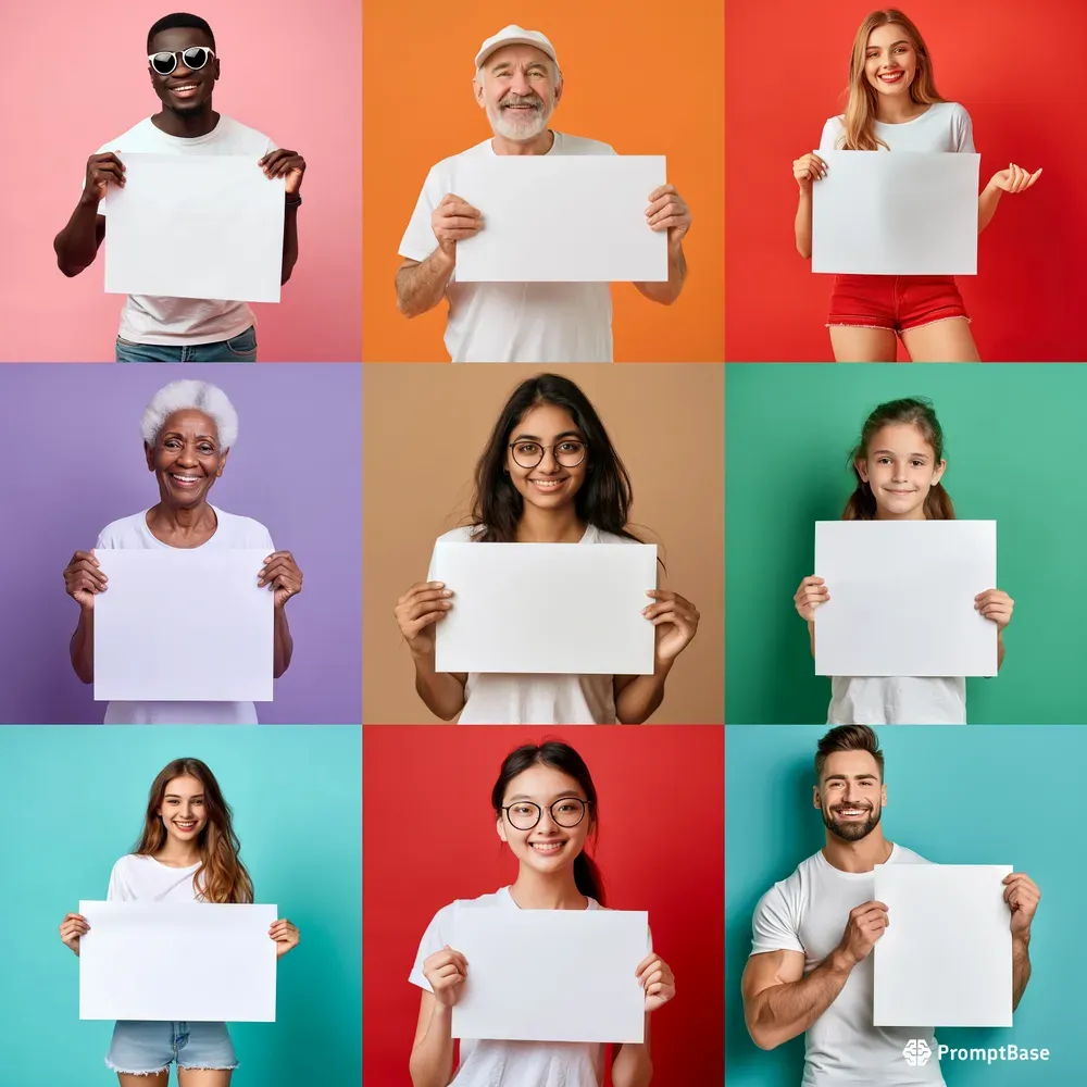 Mockup Advertising Happy People Midjourney Prompt | PromptBase