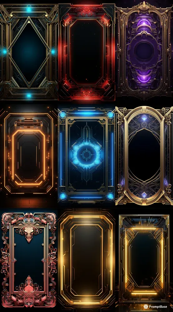 Cyber Glow Frame Borders Midjourney Prompt | PromptBase