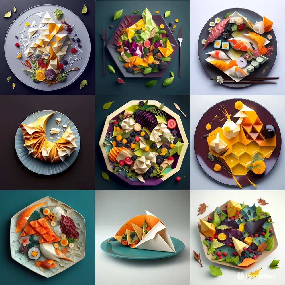 Origami Foods Midjourney Prompt | PromptBase