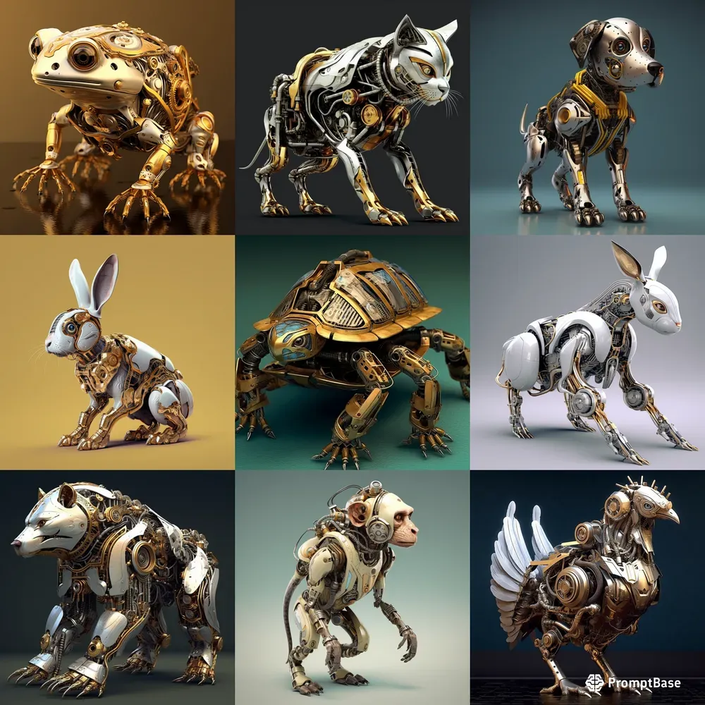 Mechanical Cyborg Animals Midjourney Prompt | PromptBase