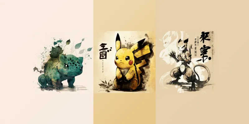 Pokemon In Japanese Art Style Midjourney Prompt | PromptBase