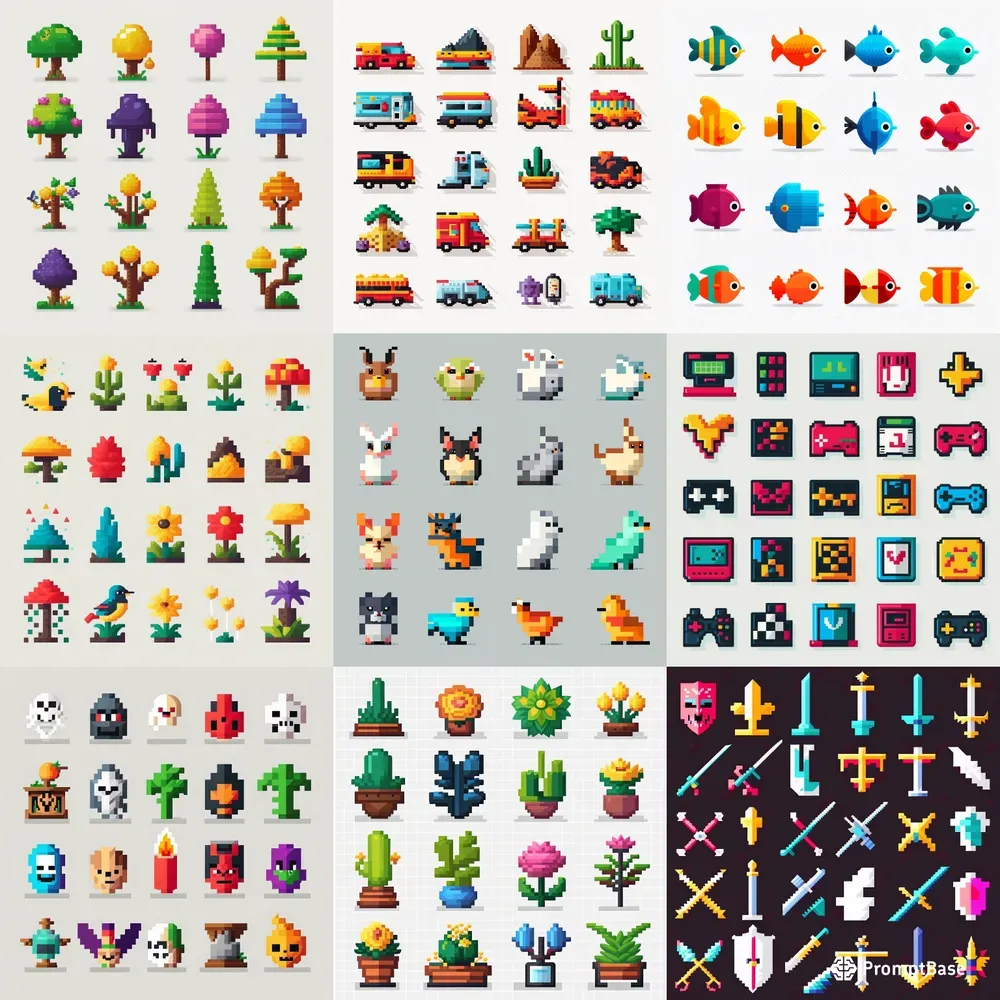 8-bit Pixel Art Packs Midjourney Prompt | PromptBase