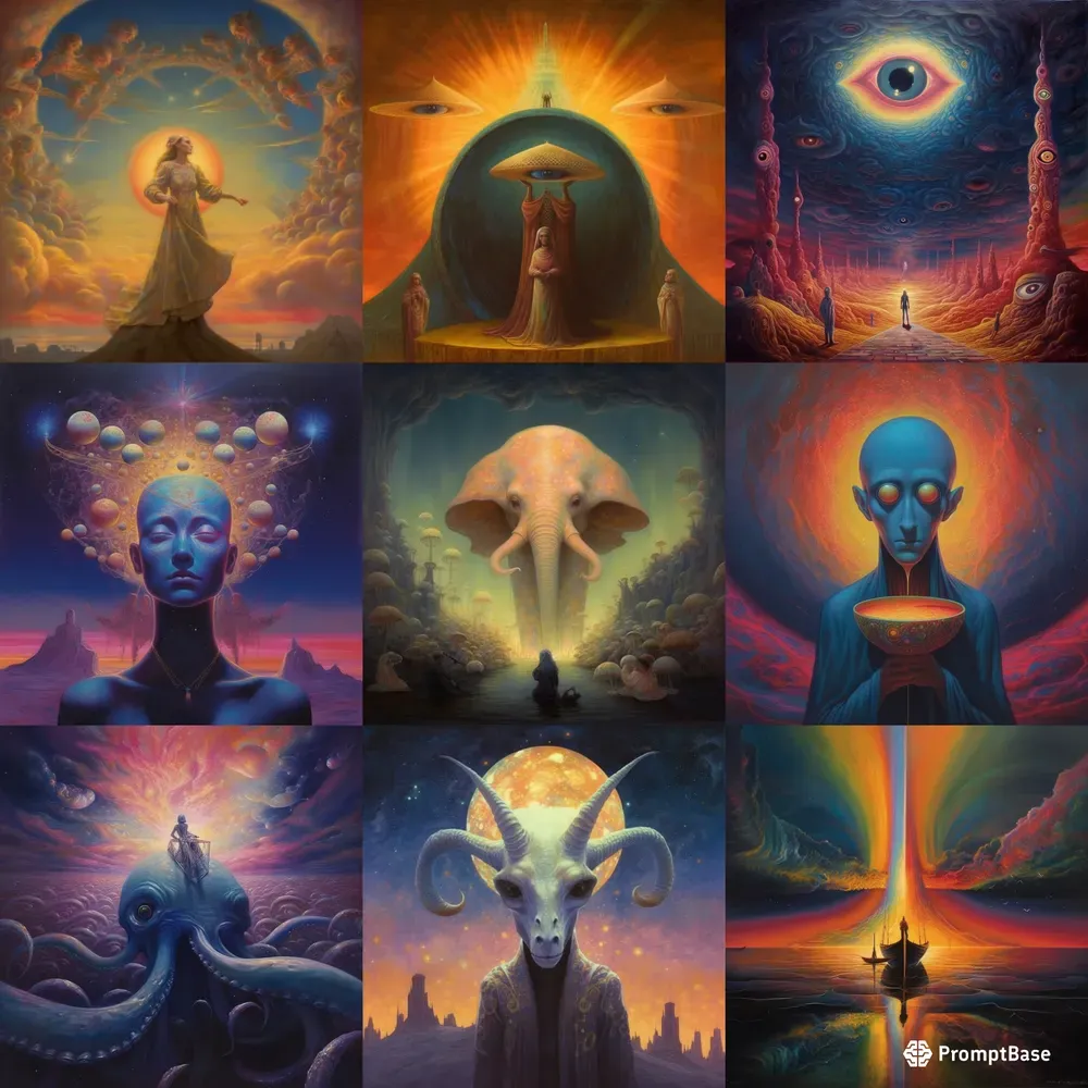 Alien Worlds Surreal Fine Art Midjourney Prompt | PromptBase