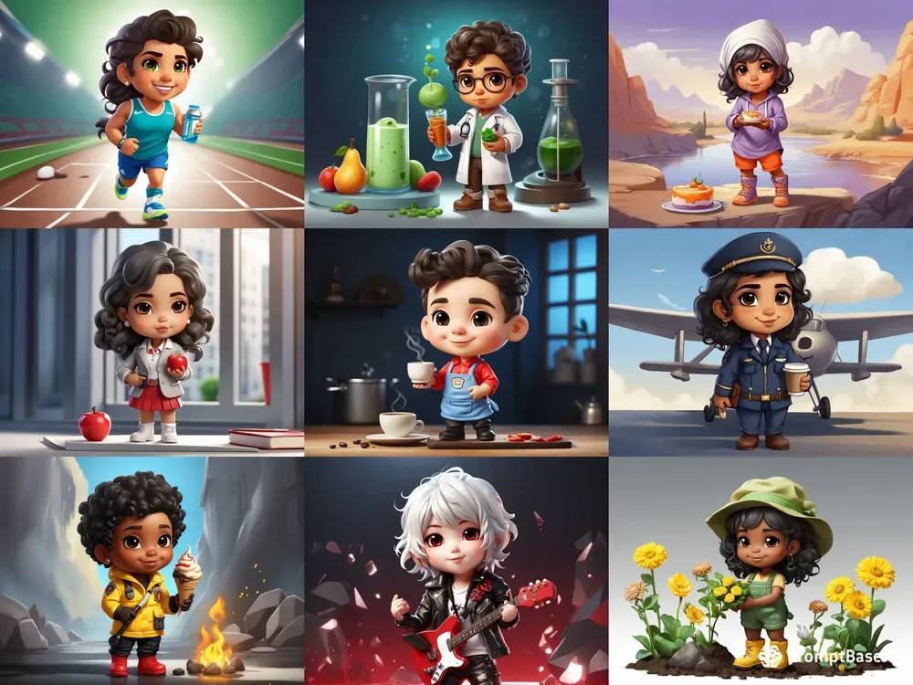 Chibis In Professions And Clothing Leonardo Ai Prompt | PromptBase