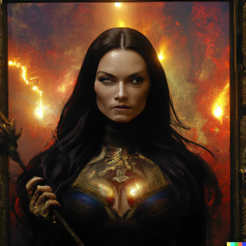 DND Character Portrait - Human Warlock DALL·E Prompt | PromptBase