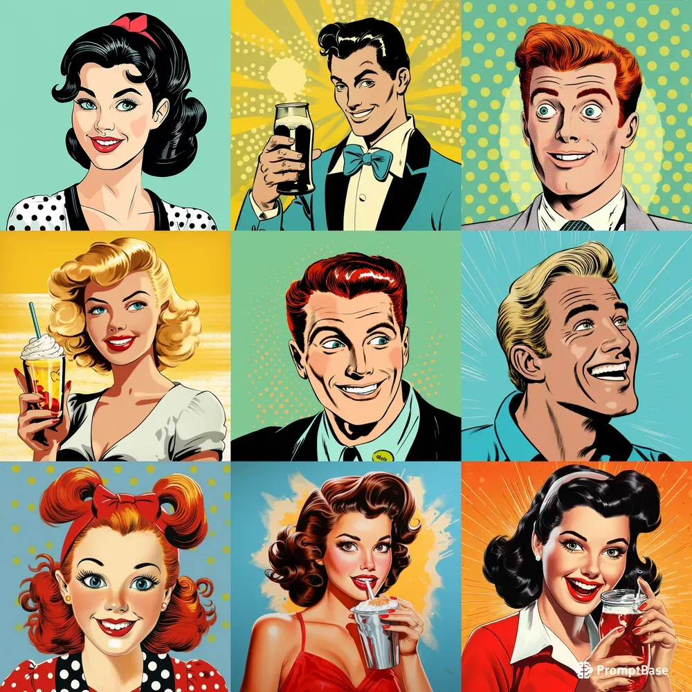 Vintage Comics Portraits Midjourney Prompt | PromptBase