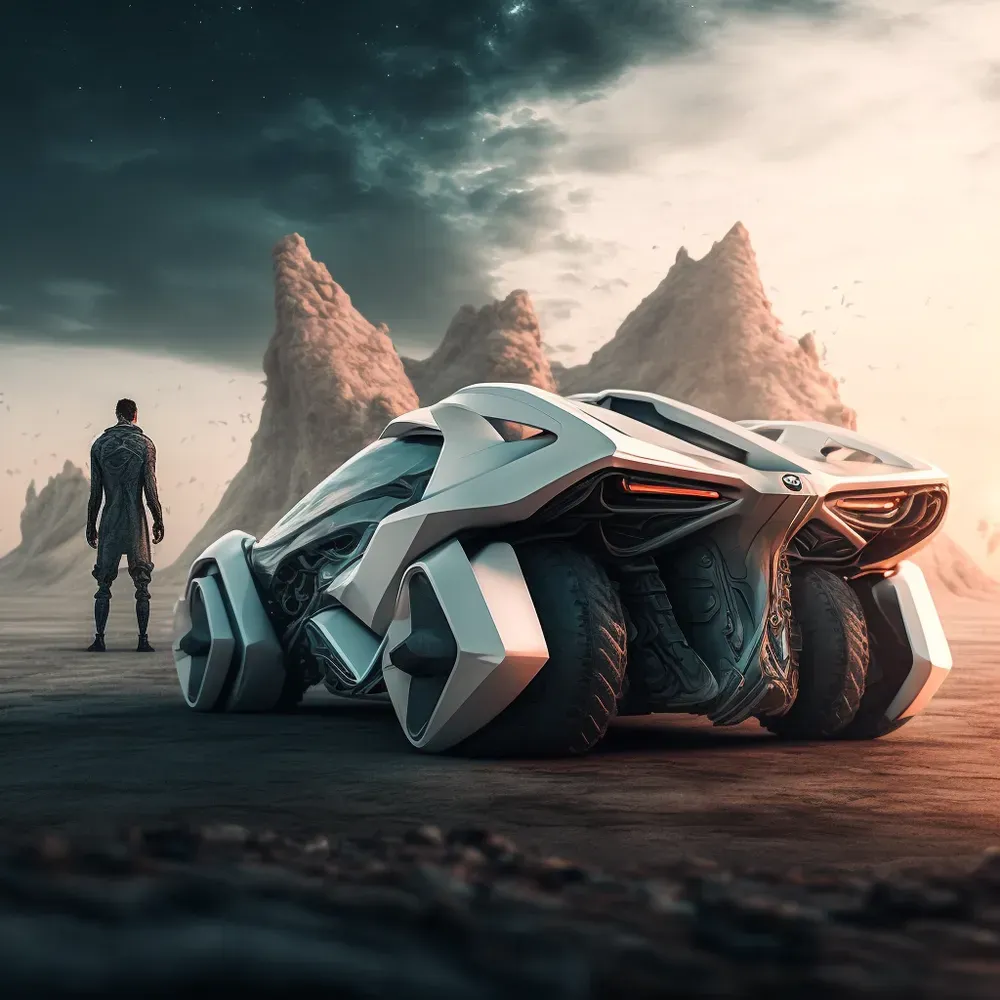 Futuristic Rides Luxury Cars On Mars Midjourney Prompt | PromptBase