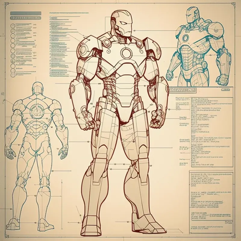 Superhero Blueprint Cutaways Midjourney Prompt | PromptBase