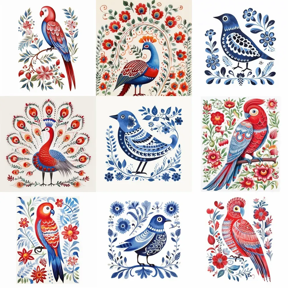 Beautiful Scandinavian Folk Art Prints Midjourney Prompt | PromptBase