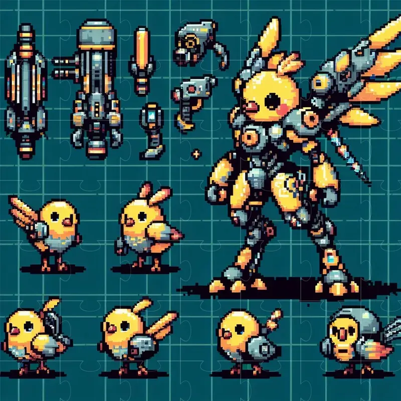 Cute Sprites For Game Design DALL·E Prompt | PromptBase