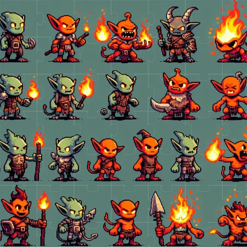 Fantasy Enemy Sprites For Game Design DALL·E Prompt | PromptBase