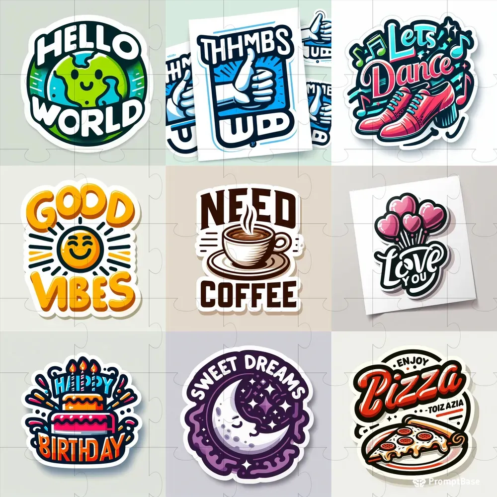 Everyday Communication Stickers DALL·E Prompt | PromptBase