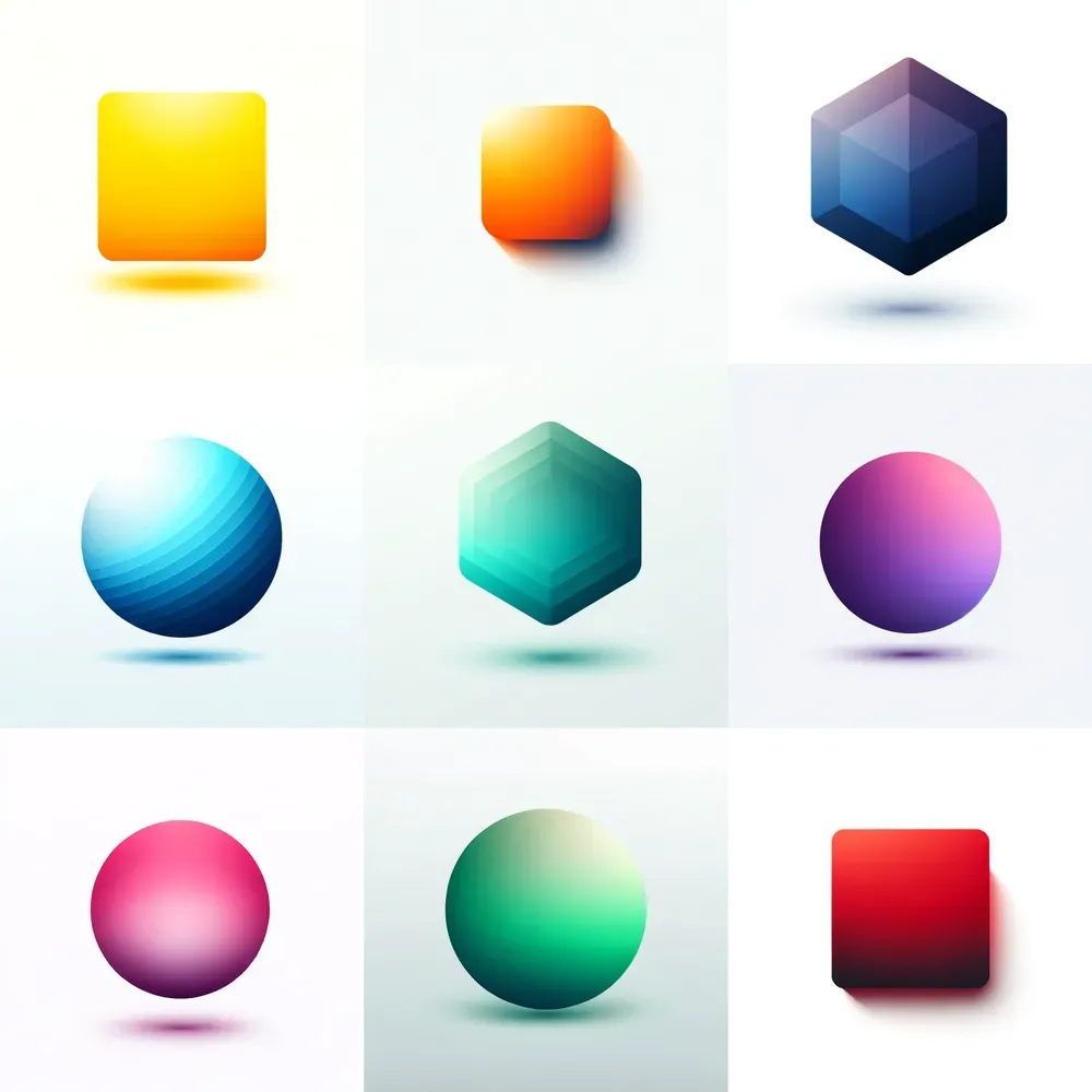 Soft Gradient Shapes DALL·E Prompt | PromptBase