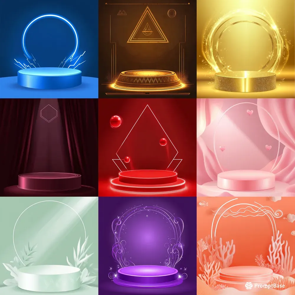 Product Display Podium Stands And Frames Midjourney Prompt | PromptBase