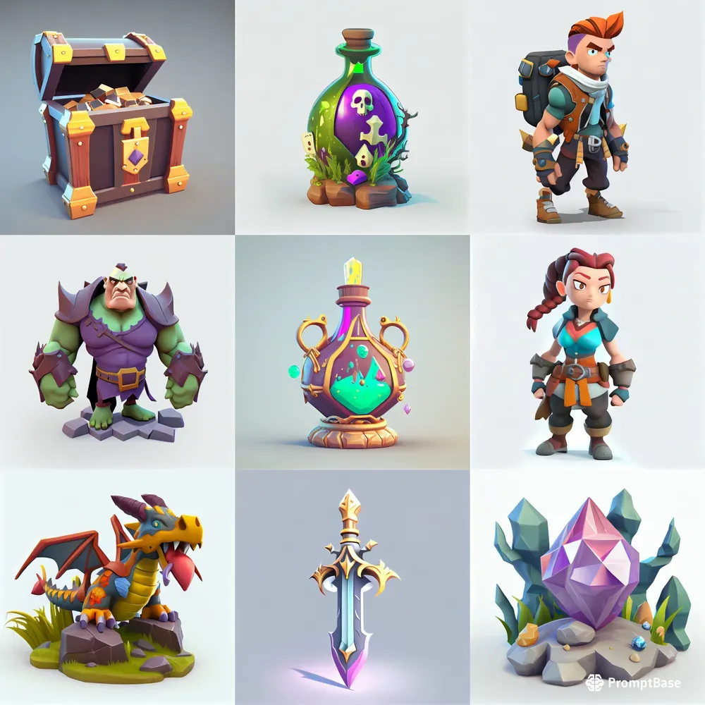 3D Video Game Designs Midjourney Prompt | PromptBase