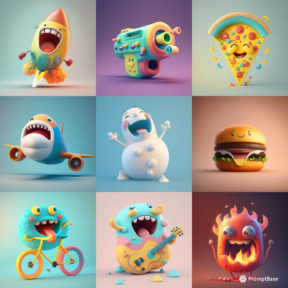 Cute 3D Objects For Kids Midjourney Prompt | PromptBase