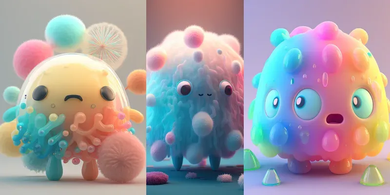 Cute Gel Creatures Midjourney Prompt | PromptBase