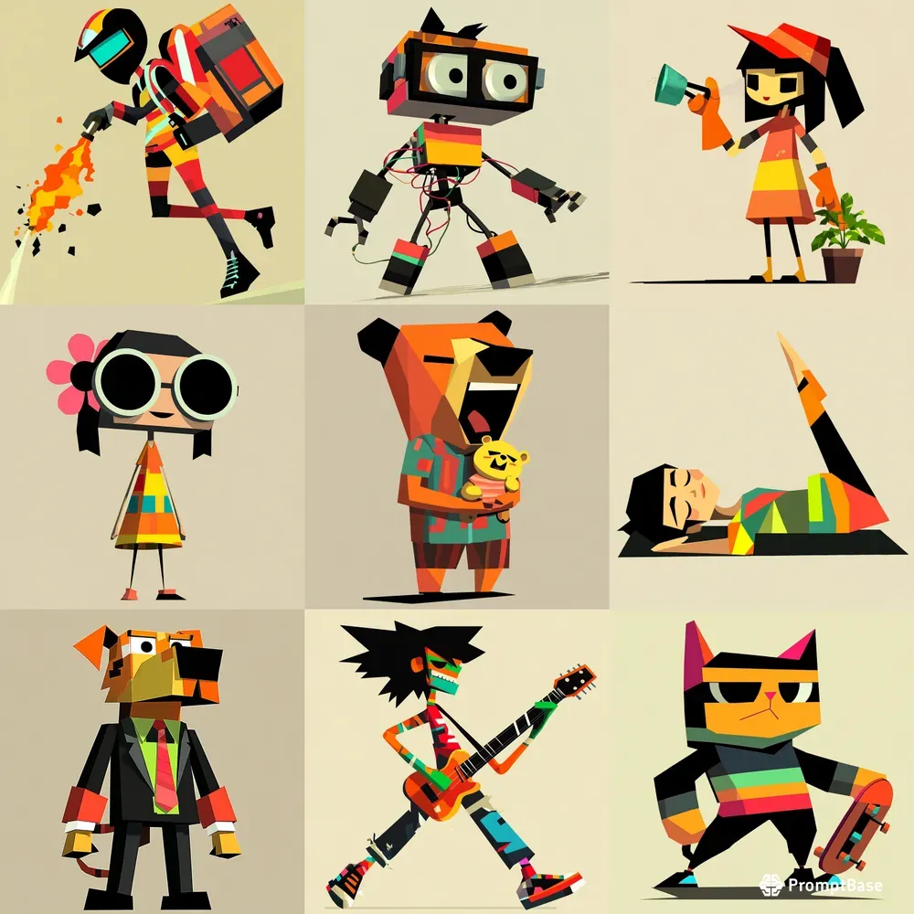 Funny Low Poly Cartoon Characters Midjourney Prompt | PromptBase