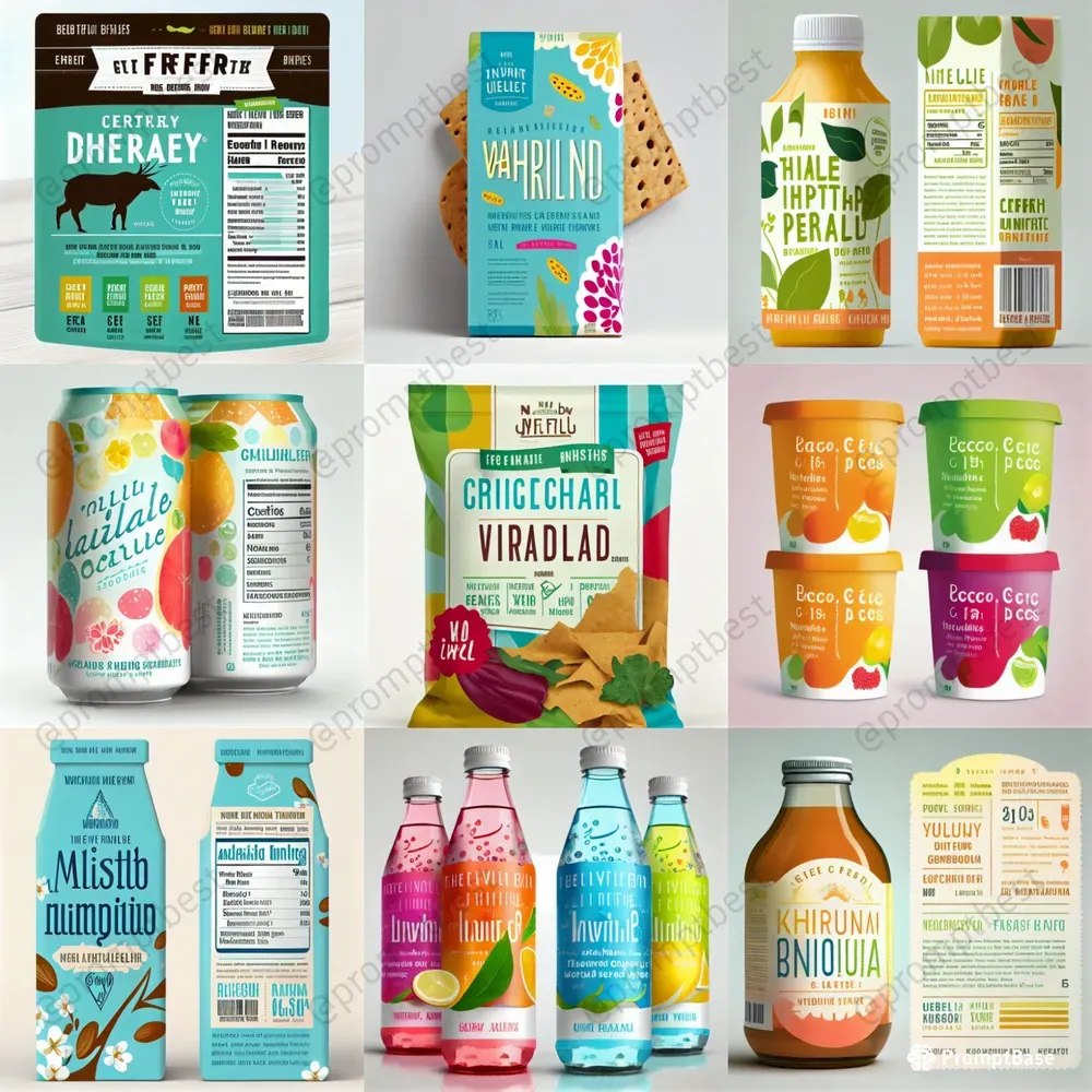 Healthy Label Food Drink Design Packagin Midjourney Prompt | PromptBase