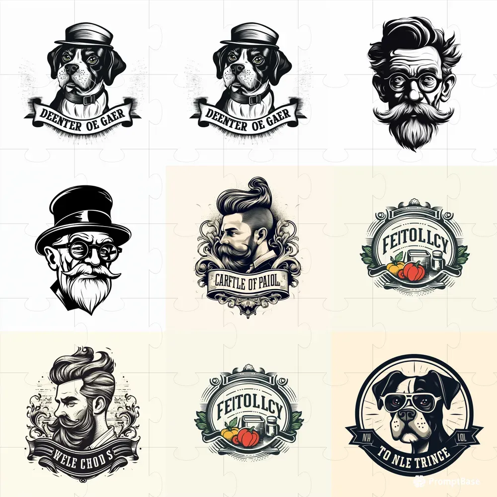 Old Style Logos Midjourney Prompt | PromptBase