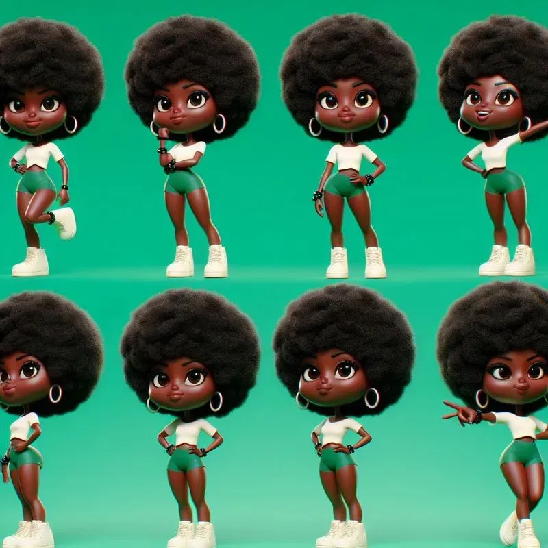 Green Screen 3D Characters Multiple Poses DALL·E Prompt | PromptBase