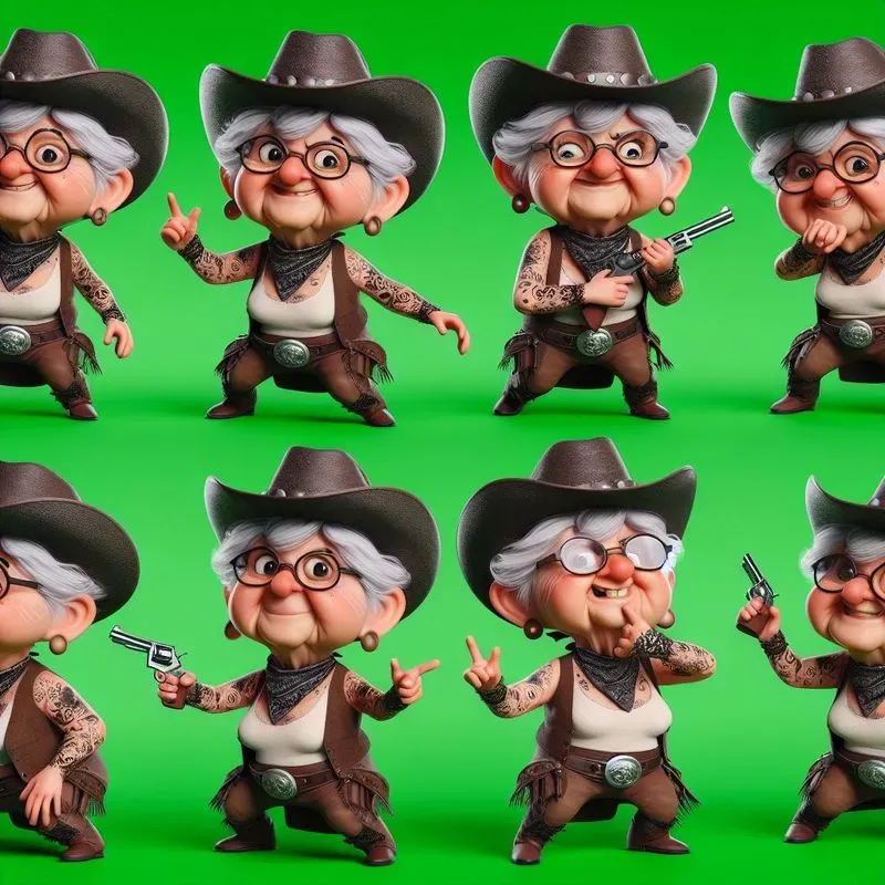 Green Screen 3D Characters Multiple Poses DALL·E Prompt | PromptBase