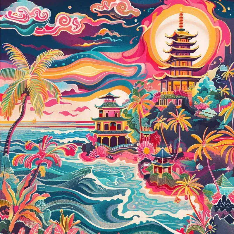 Psychedelic Cityscapes Midjourney Prompt | PromptBase