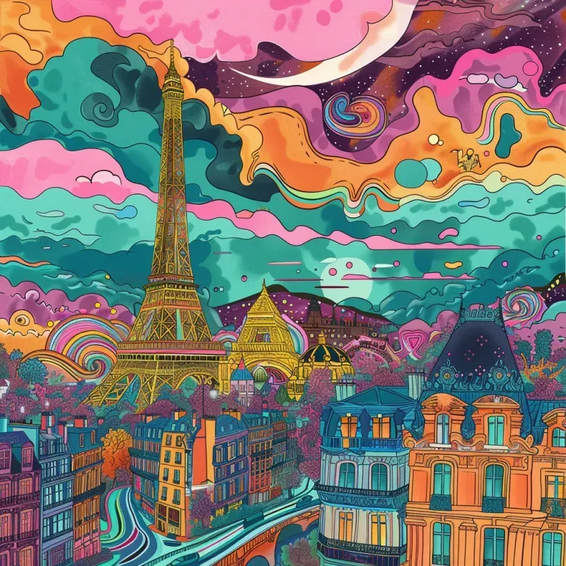 Psychedelic Cityscapes Midjourney Prompt | PromptBase
