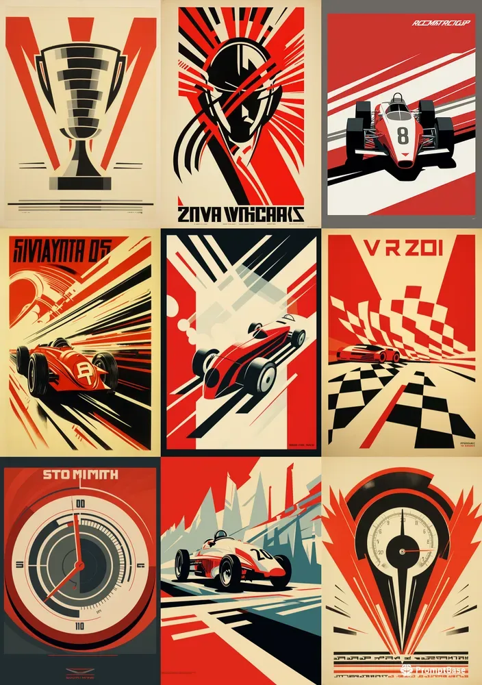 Constructivism Vintage Racing Posters Midjourney Prompt | PromptBase