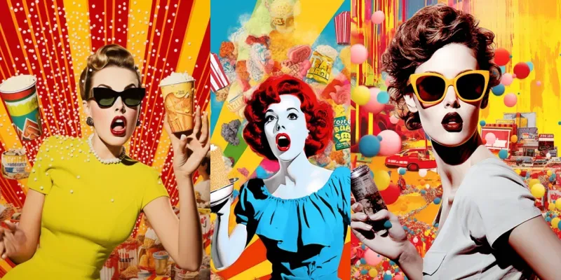 Interactive Artwork Pop Art Photos Midjourney Prompt | PromptBase