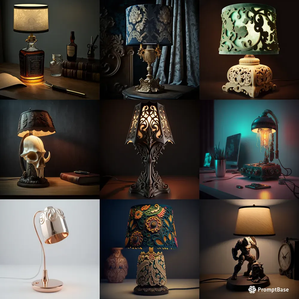 Decorative Desk Lamp Designs Midjourney Prompt | PromptBase