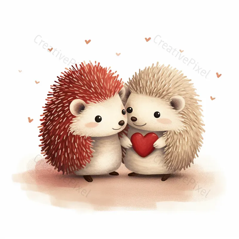 Cute 2D Animals In Love Midjourney Prompt | PromptBase