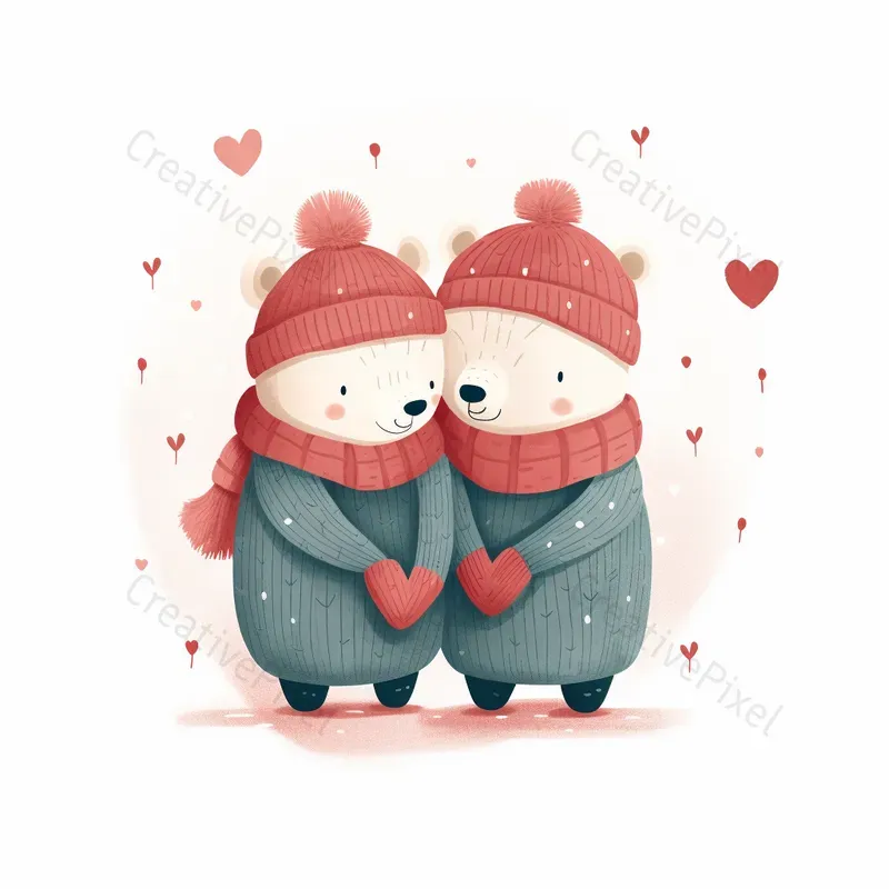 Cute 2D Animals In Love Midjourney Prompt | PromptBase